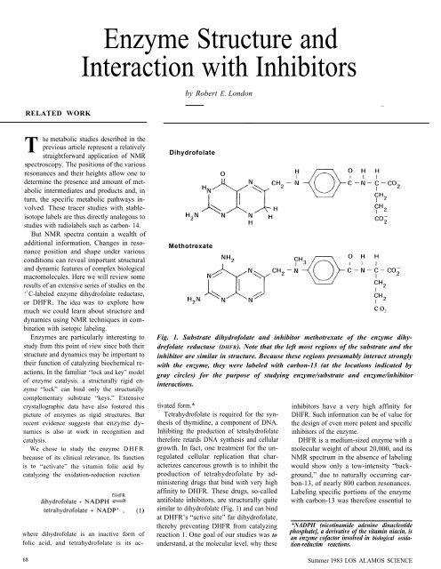 Enzyme Structure and Interaction with Inhibitors