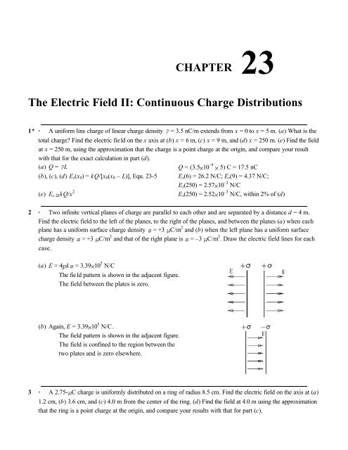 CHAPTER 23 The Electric Field II: Continuous Charge Distributions