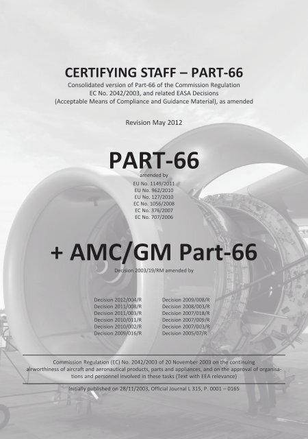 PART-66 + AMC/GM Part-66 - European Aviation Safety Agency ...