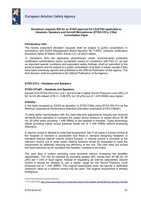 ETSO-C57a - EASA - Europa