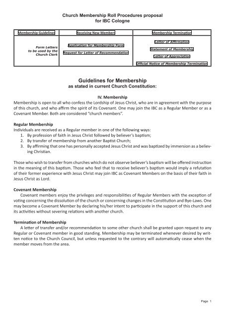 Guidelines for Membership - Lorin