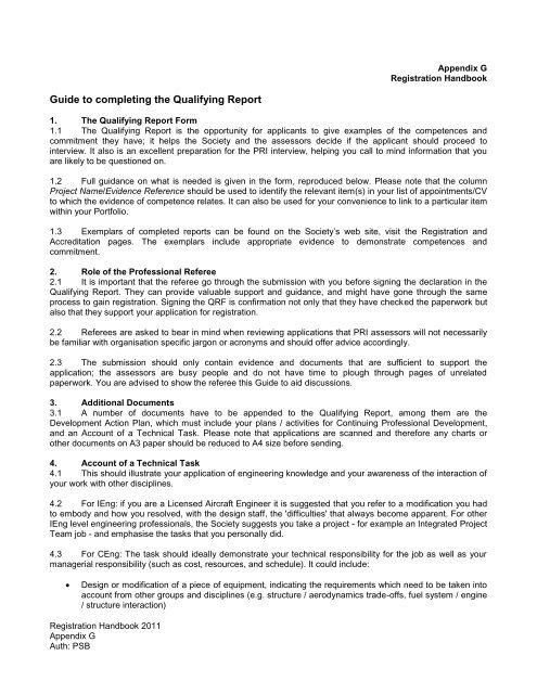 Guide to completing the QRF