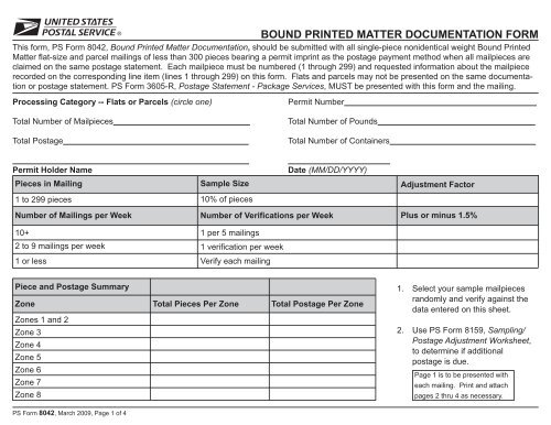 PS Form 8042 PDF - USPS.com® - About