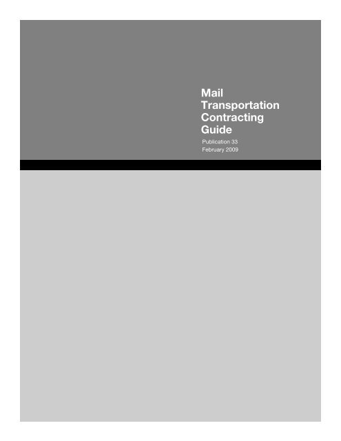 Publication 33 - Mail Transportation Contracting Guide - USPS.com