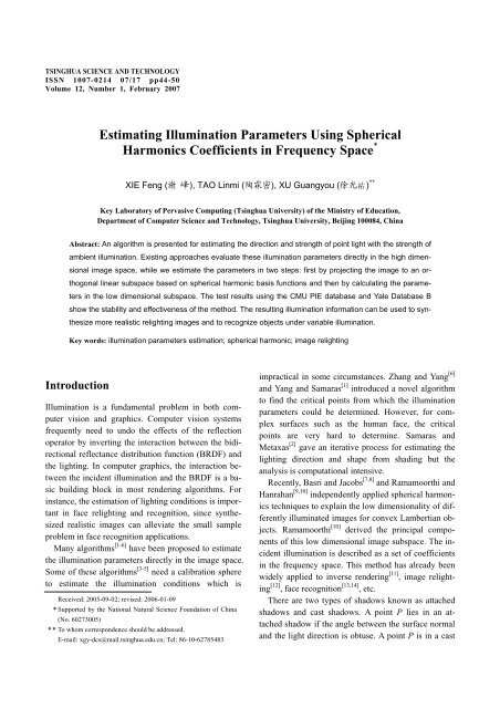 Estimating Illumination Parameters Using Spherical Harmonics ...