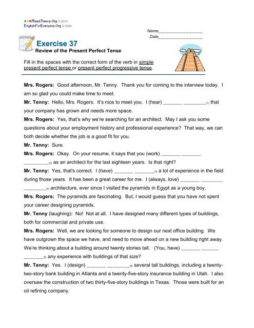 Exercise 37 - English for Everyone