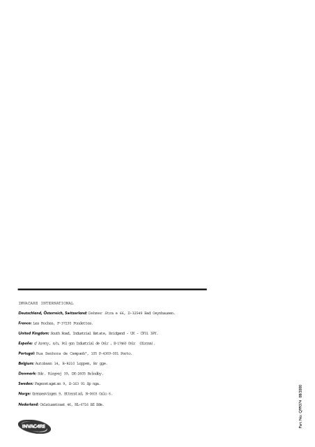 reliant 100/150/200/250 - Invacare