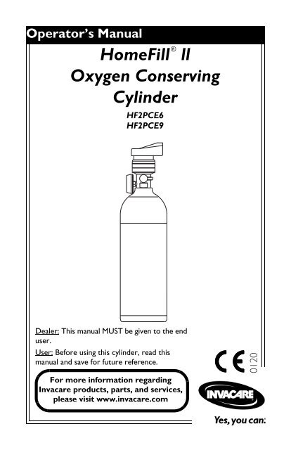 HomeFill® ll Oxygen Conserving Cylinder - Invacare