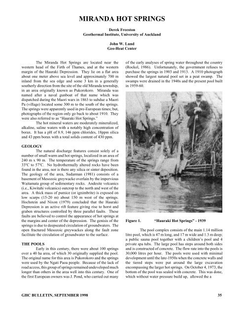 Miranda Hot springs - Geo-Heat Center