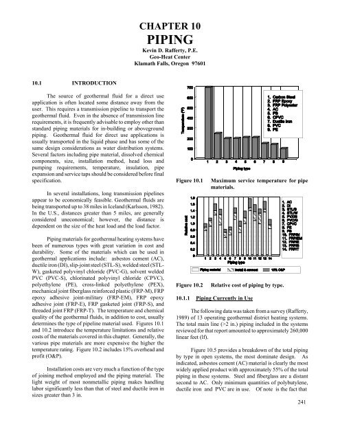 Piping - Chapter 10 Geothermal Direct-Use Engineering and Design ...