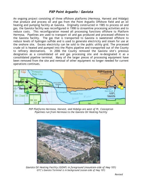 PXP Point Arguello / Gaviota - Long Range Planning Division