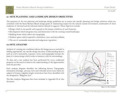 2.1 SITE PLANNING AND LANDSCAPE DESIGN OBJECTIVES 2.2 ...