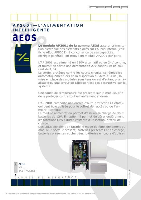 AP2001 (alimentation)2.pub - Nedap France