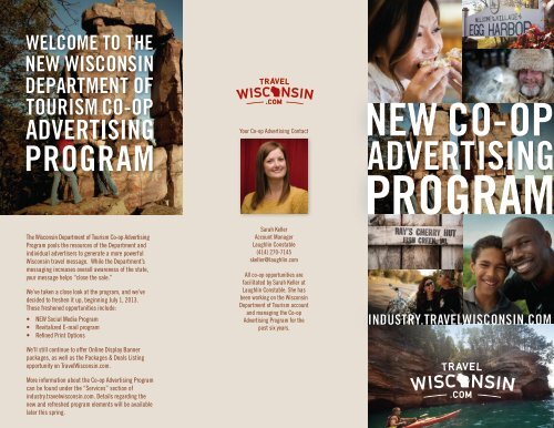 New Co-op Advertising Brochure - Wisconsin Department of Tourism