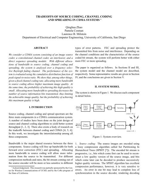 TRADEOFFS OF SOURCE CODING, CHANNEL CODING AND ... TRADEOFFS OF SOURCE CODING, CHANNEL CODING AND ...
