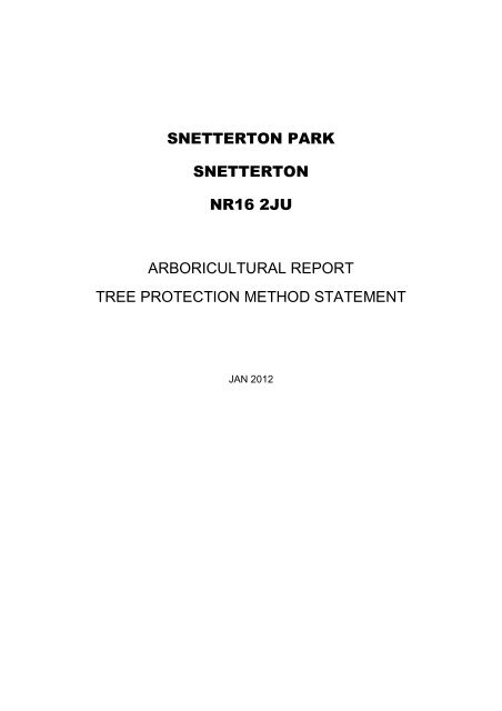 Tree Protection Method Statement