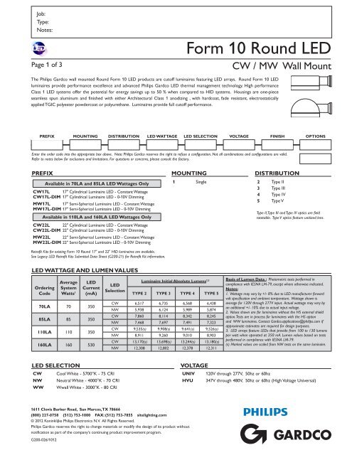 Submittal Data Sheet - Gardco Lighting