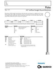 Tapered Round Steel Poles - Submittal Data Sheet - Gardco Lighting