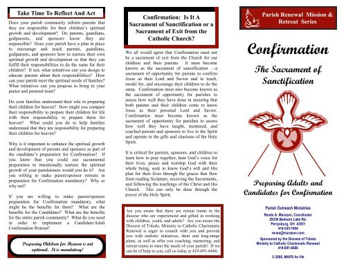 Confirmation Retreat Brochure