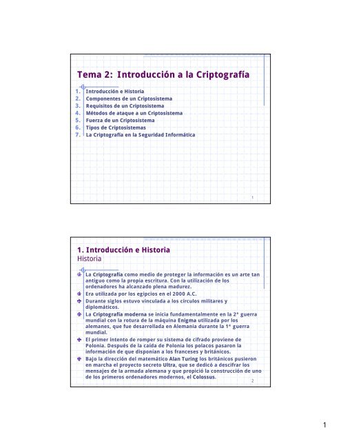 Tema 2: Introducción a la Criptografía