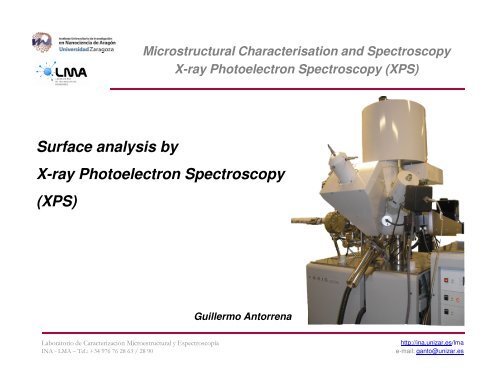 Surface analysis by X-ray Photoelectron Spectroscopy (XPS ... - INA