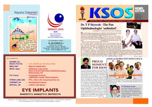 EYE IMPLANTS - KSOS