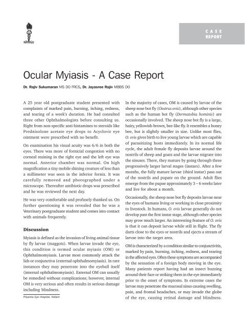 Ocular Myiasis - A Case Report - KSOS
