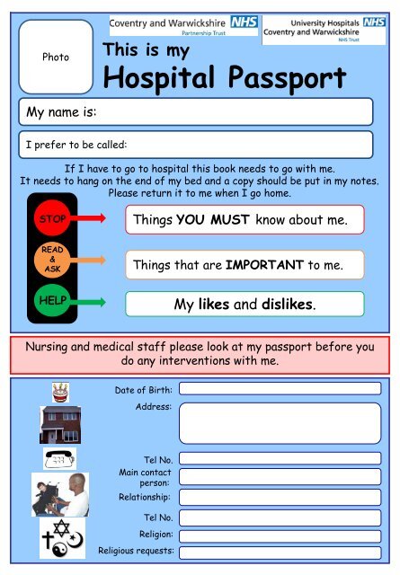 Hospital Passport - Coventry Partnership Board