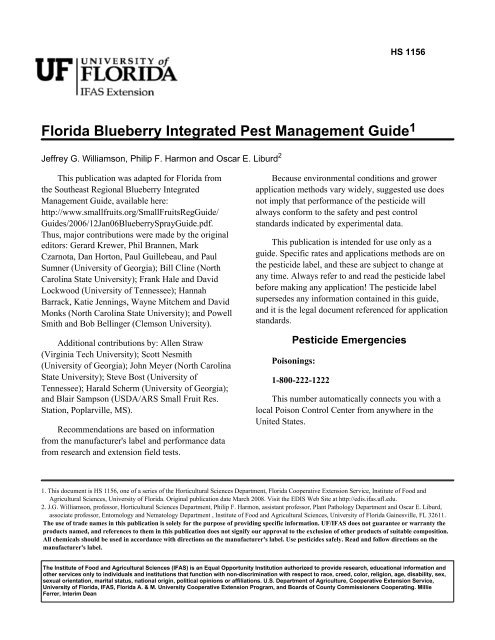 Blueberry Integrated Pest Management Guide - Orange County ...