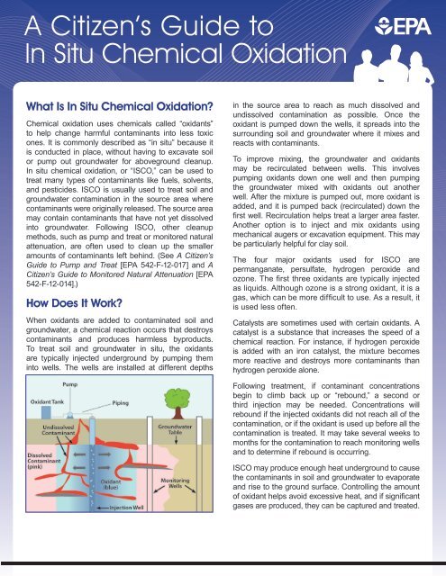 A Citizen's Guide to in Situ Chemical Oxidation (PDF) - CLU-IN