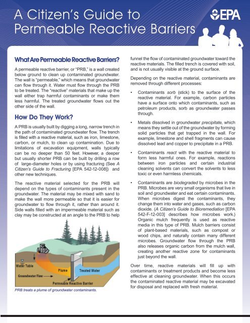 A Citizen's Guide to Permeable Reactive Barriers (PDF) - CLU-IN