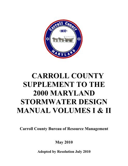 Stormwater Management Supplement to the MD Design Manual