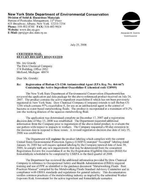 Oxazolidine-E - Registration of Bioban CS-1246 ... - Cornell University