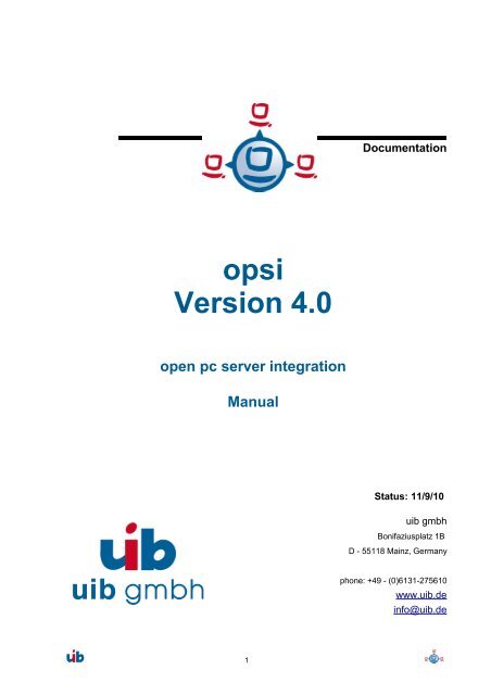 opsi Version 4.0 open pc server integration Manual