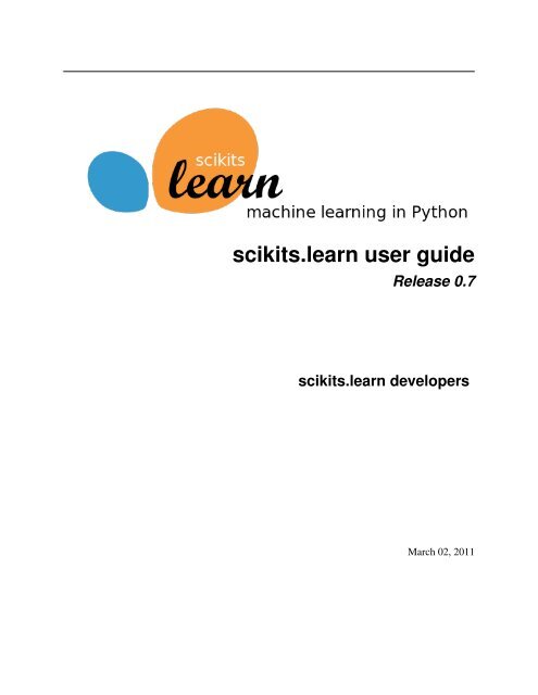 scikits.learn user guide