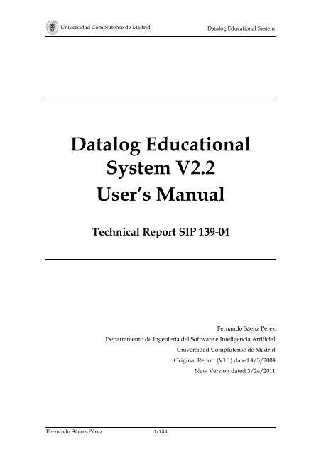 Datalog Educational System V2.2 User's Manual - Parent Directory