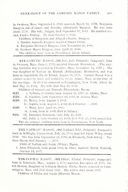 GENEALOGY OF THE SAMPSON