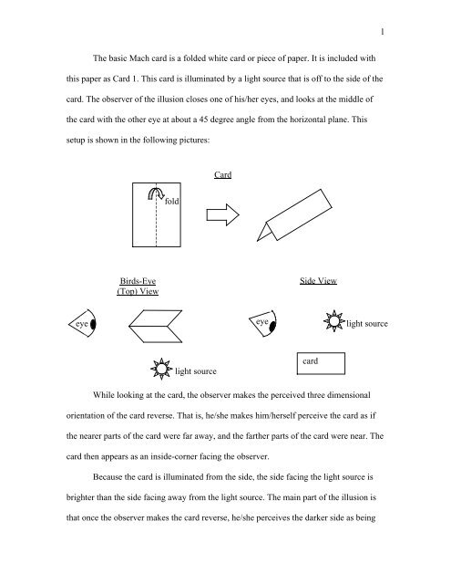 1 The basic Mach card is a folded white card or piece of paper. It is ...