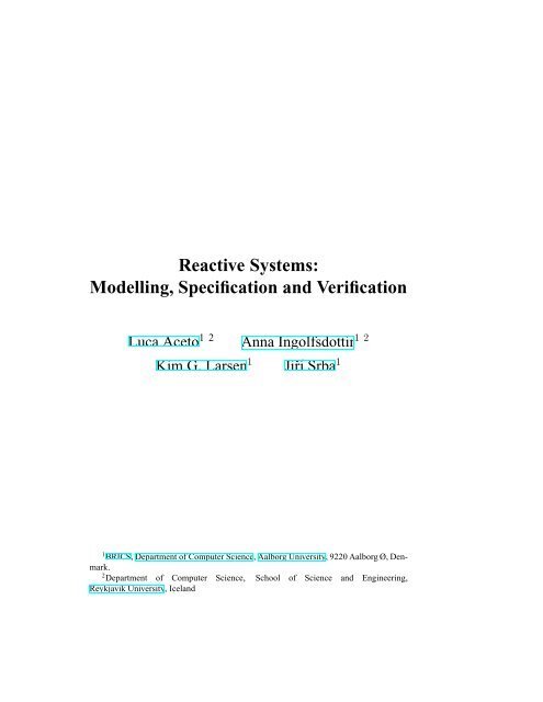 Reactive Systems Modelling Specification And Verification C Ee