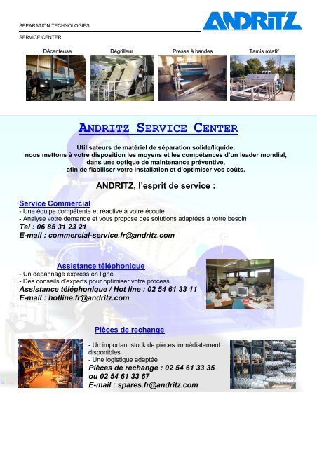 ANDRITZ SERVICE CENTER