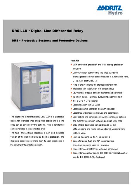 DRS-LLD • Digital Line Differential Relay