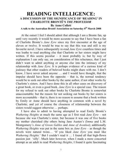 READING INTELLIGENCE: