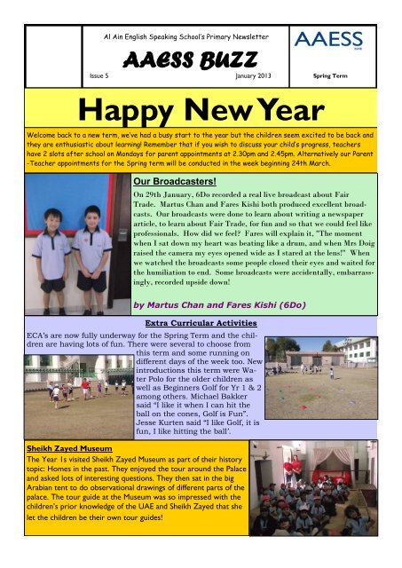 January 2013 - Al Ain English Speaking School AAESS