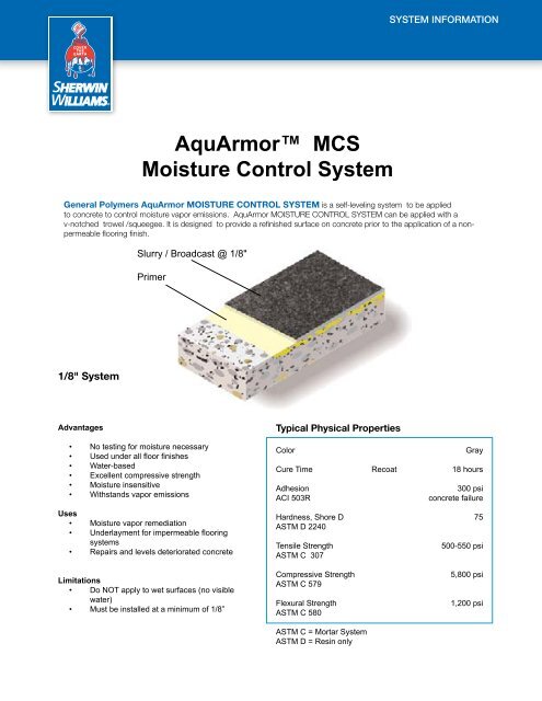 AquArmor™ MCS Moisture Control System - General Polymers