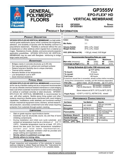 GP3555V GENERAL POLyMERs® FLOORs