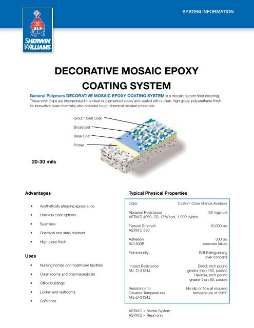Decorative Mosaic epoxy coating systeM - General Polymers