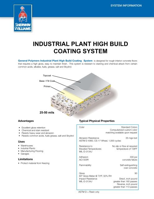 Industrial Plant High Build Floor Coating - General Polymers