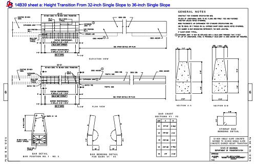 14b39 Height Transitions for Single Sloped Concrete Barrier