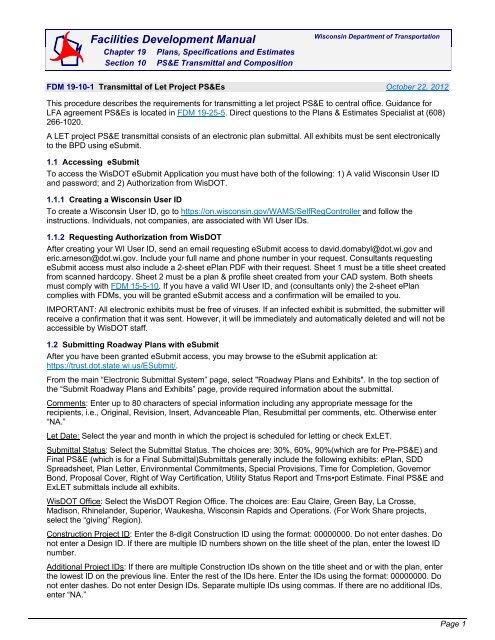 FDM 19-10-30 - Wisconsin.gov