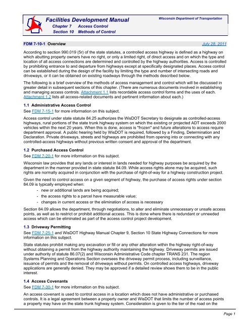 FDM 7-10 Methods of Control - Wisconsin.gov